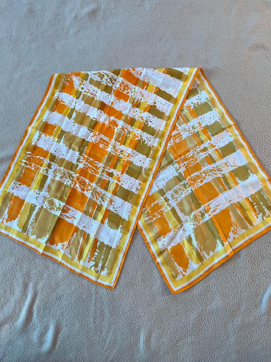 Vintage 70s VERA Scarf VERA Neumann Scarf Rectangle Abstract Paintbrush ...