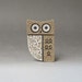 Wide awake owl brooch handmade stoneware with porcelain inlays | Etsy
