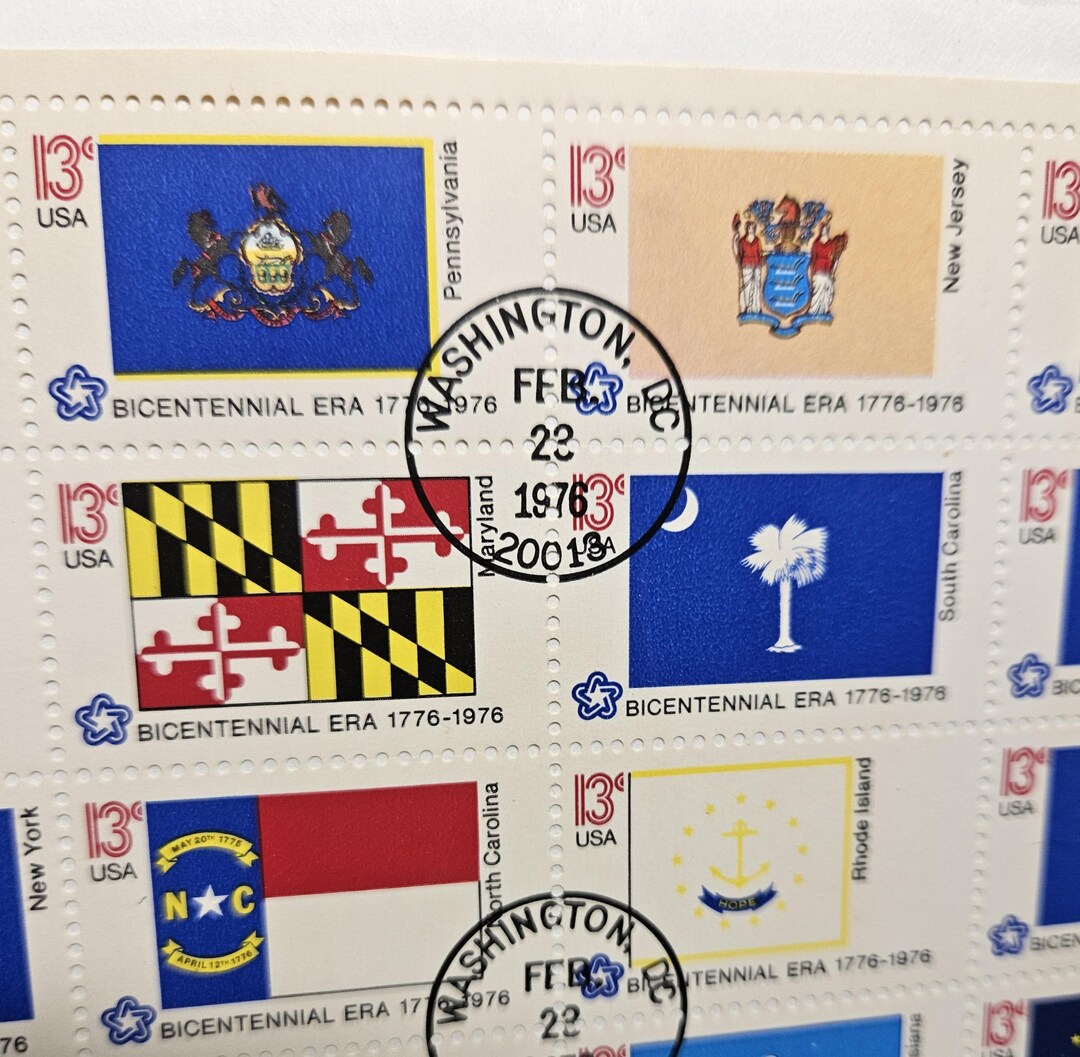 1976 Bicentennial 50 State Flags First Day Cover – Full Sheet (#1632 ...