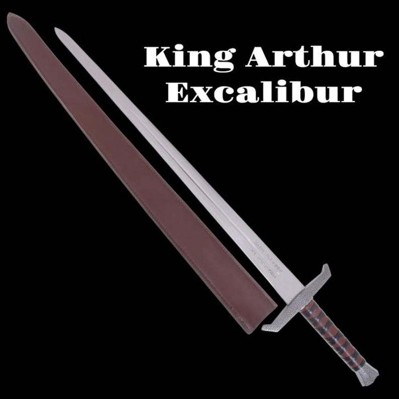 Handmade King Arthur Excalibur Sword Replica: 42" Medieval Display Prop ...