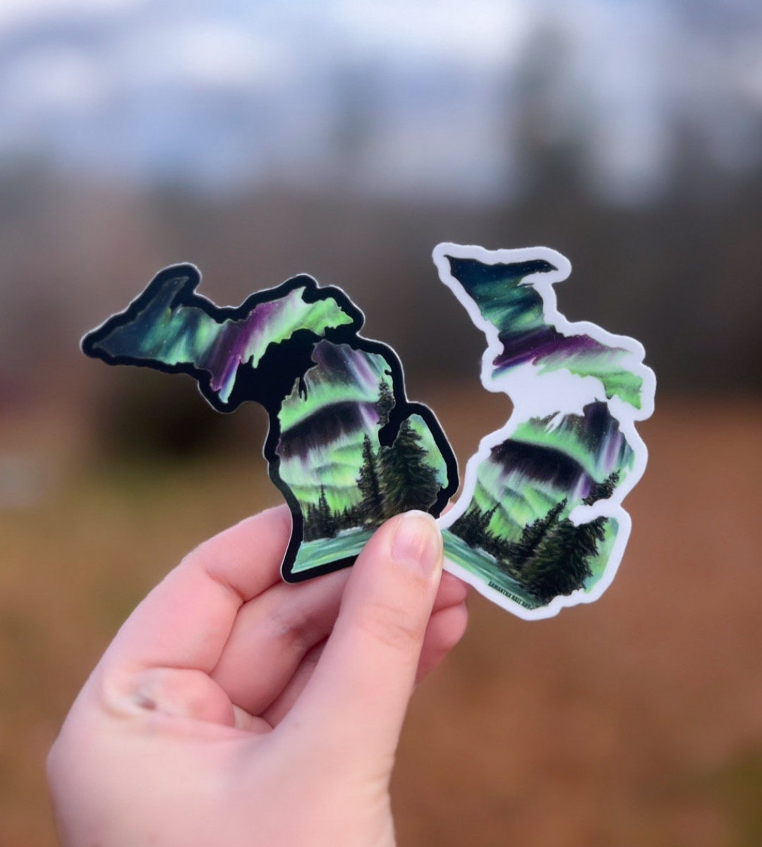 Michigan Aurora Colored Pencil Drawing Vinyl Stickers - Etsy