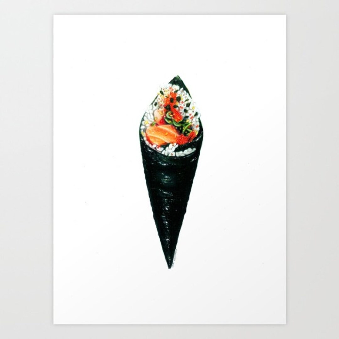 Temaki Sushi - Colored Pencil Drawing - Art Print - Etsy