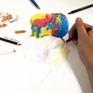 Super Ice Cream - Colored Pencil Drawing - Art Print - Etsy