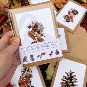 5-pack "fall" Drawing Note Cards With Envelopes - Etsy