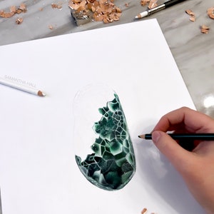 Isle Royale Greenstone - Colored Pencil Drawing - Art Print - Etsy