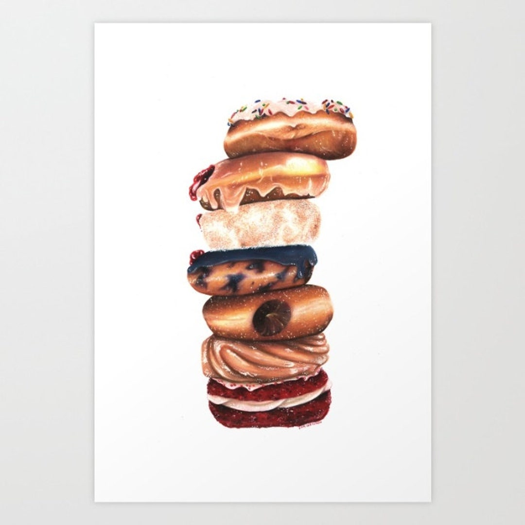 Donuts - Colored Pencil Drawing - Art Print - Etsy