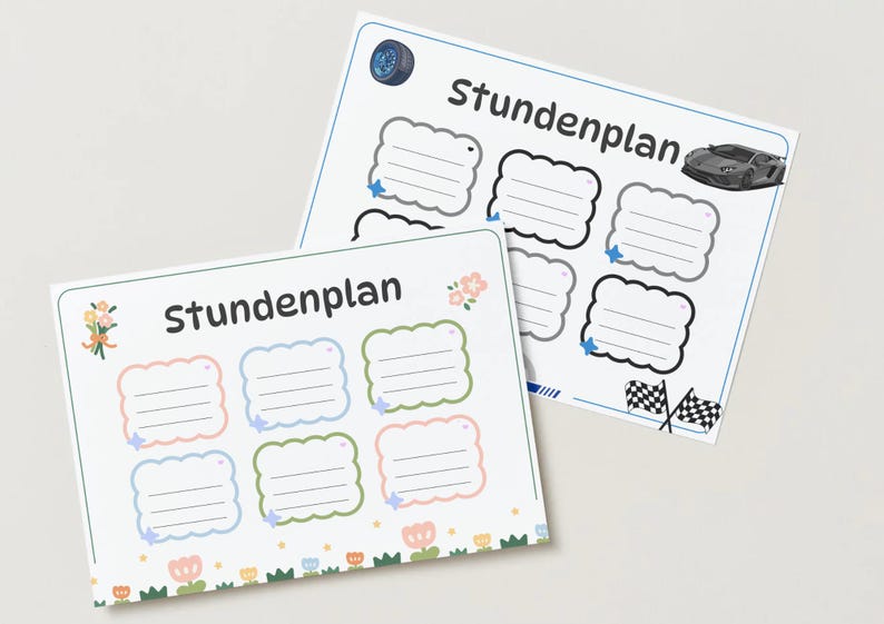 Timetable for Children to Print Digital A4 School Plan for Girls With ...