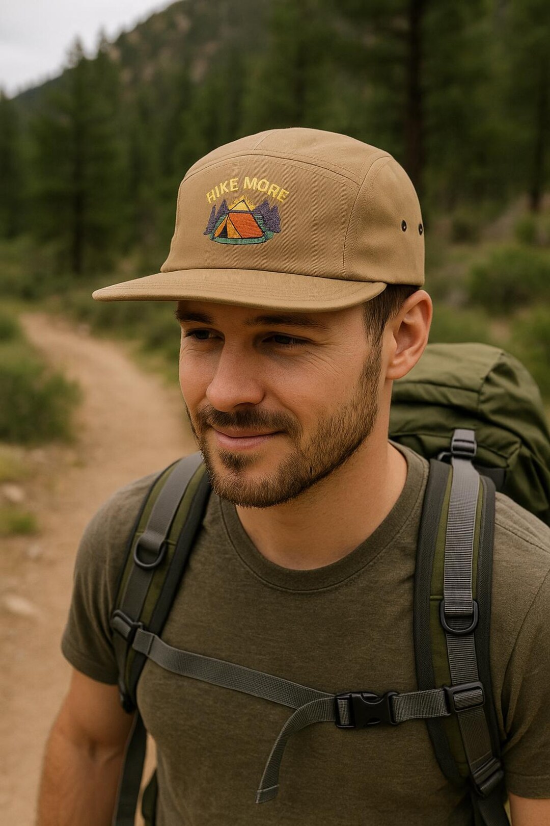 5 Panel Cap Hike More Embroidered, Summer Camping Hat for Outdoor ...