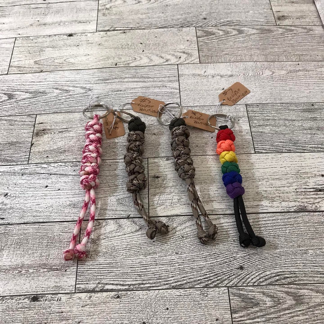 Customized Paracord Keychain Knotted With Sliding Ranger Beads - Etsy