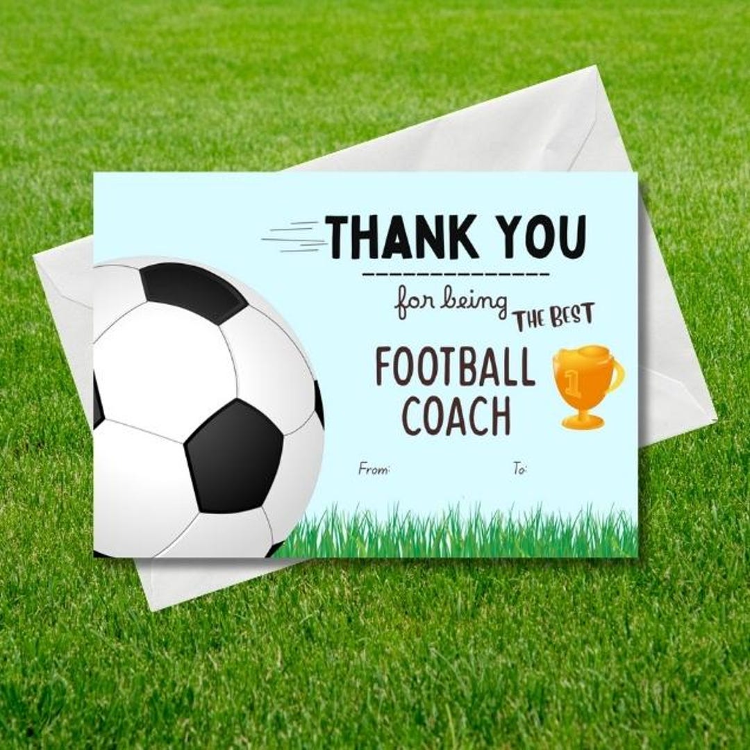 Thank You Football Coach Card Printable – Instant Download | Sports ...