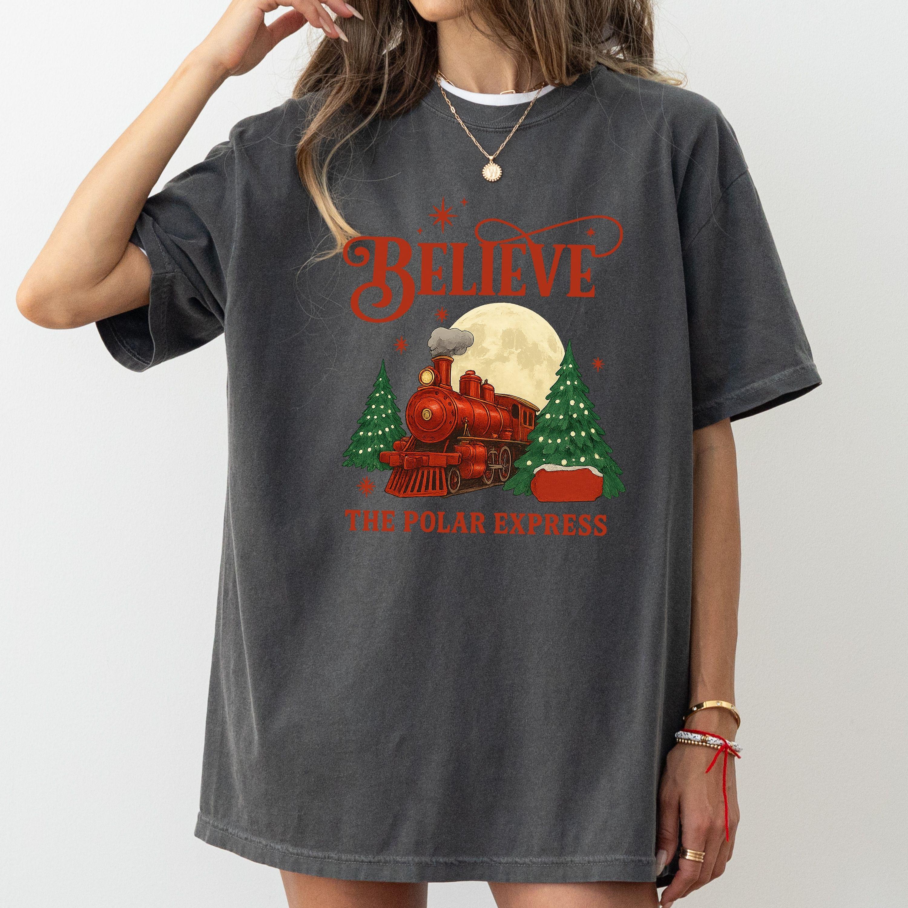 Believe Christmas Train DTF Transfer, Polar Express Inspired Holiday ...
