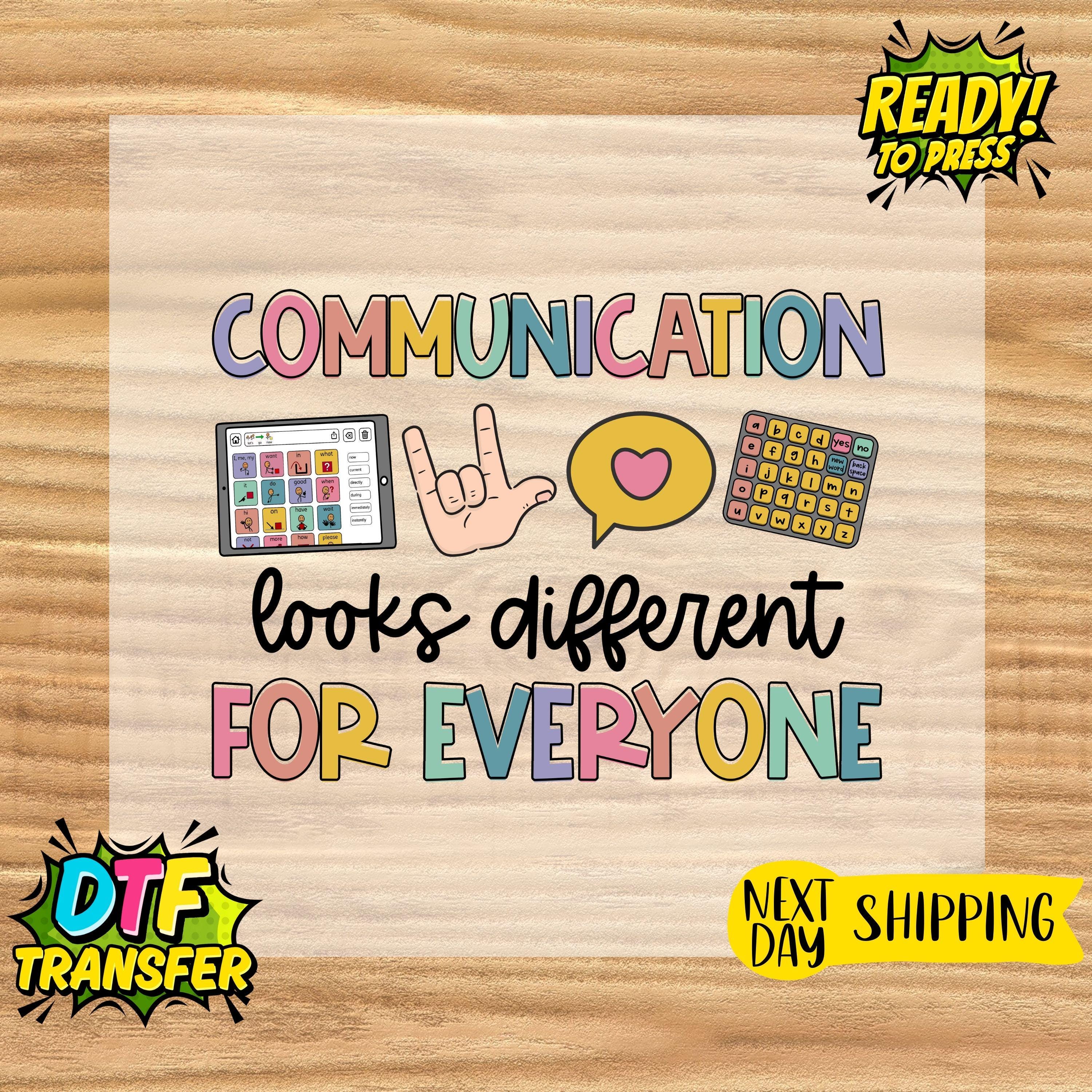 Speech Therapy DTF Transfer: Communication Looks Different Design - Etsy