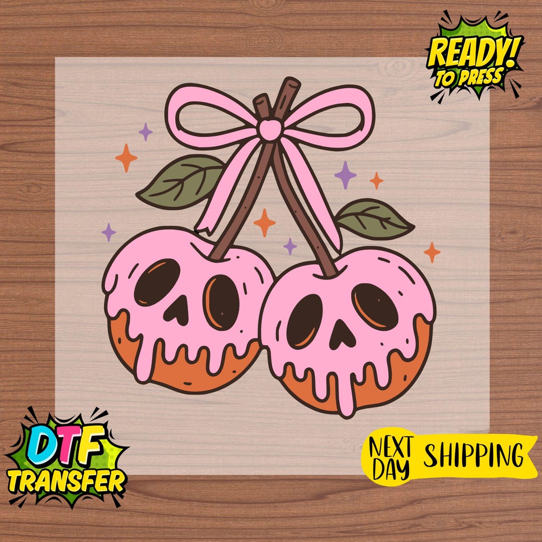 Halloween Cherries DTF Transfer, Poison Apple Ready to Press, Snow ...