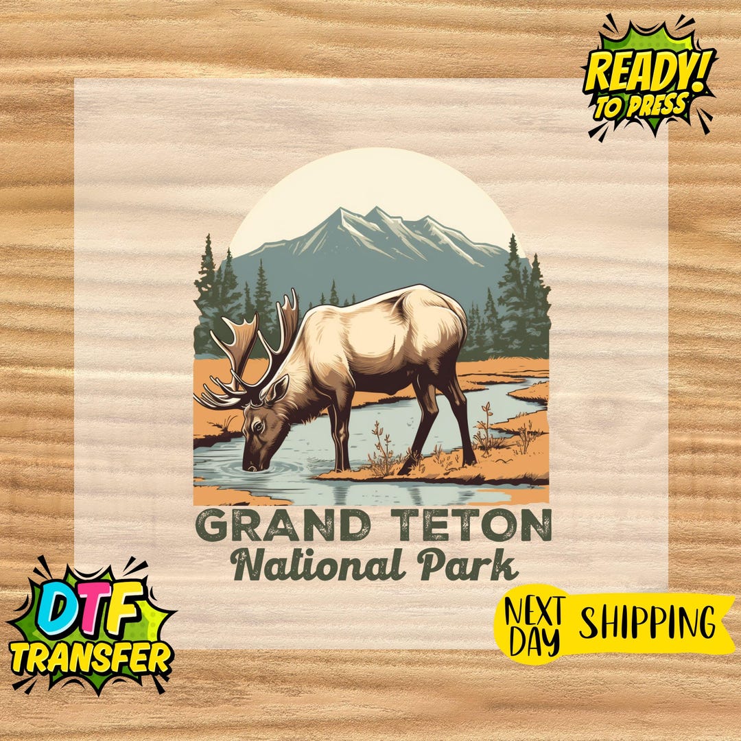 Grand Teton National Park DTF Transfer: Vintage Design - Etsy