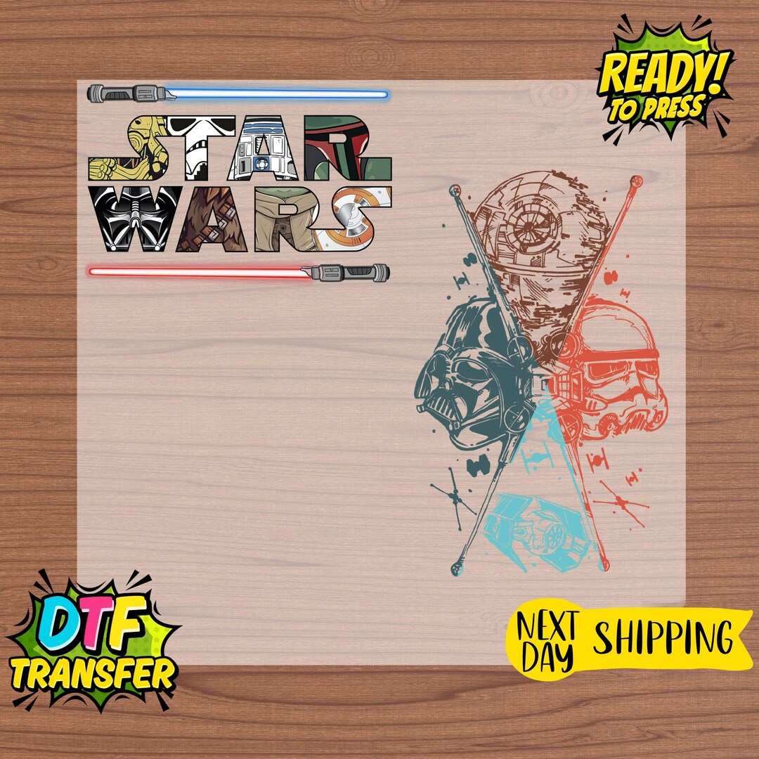 Darth Vader Star Wars DTF Transfer: Galaxy's Edge Heat Press Print - Etsy