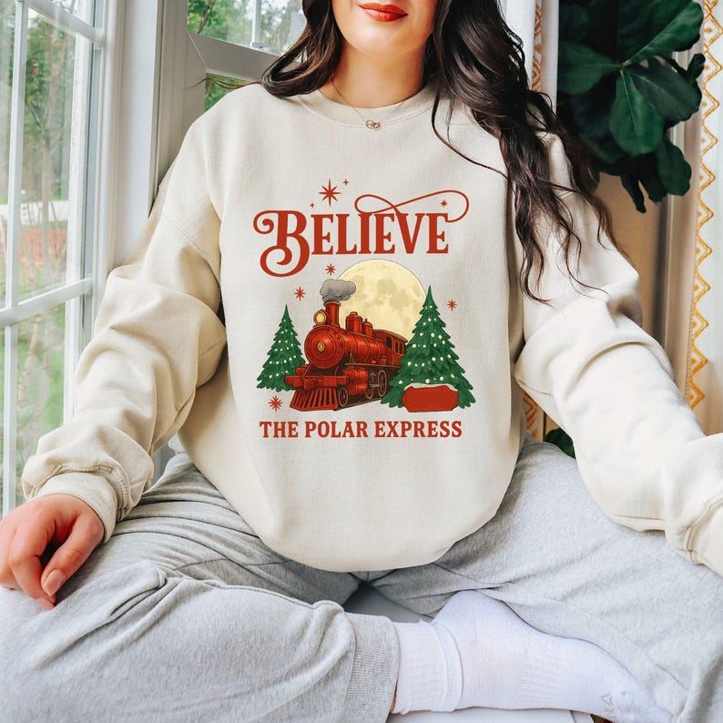 Believe Christmas Train DTF Transfer, Polar Express Inspired Holiday ...