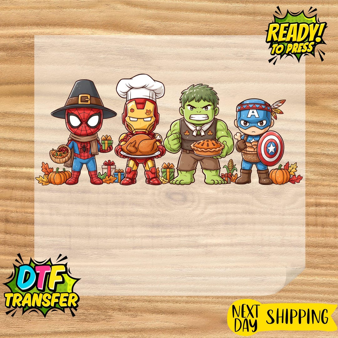 Thanksgiving Superhero DTF Transfer, Funny Holiday Print - Etsy