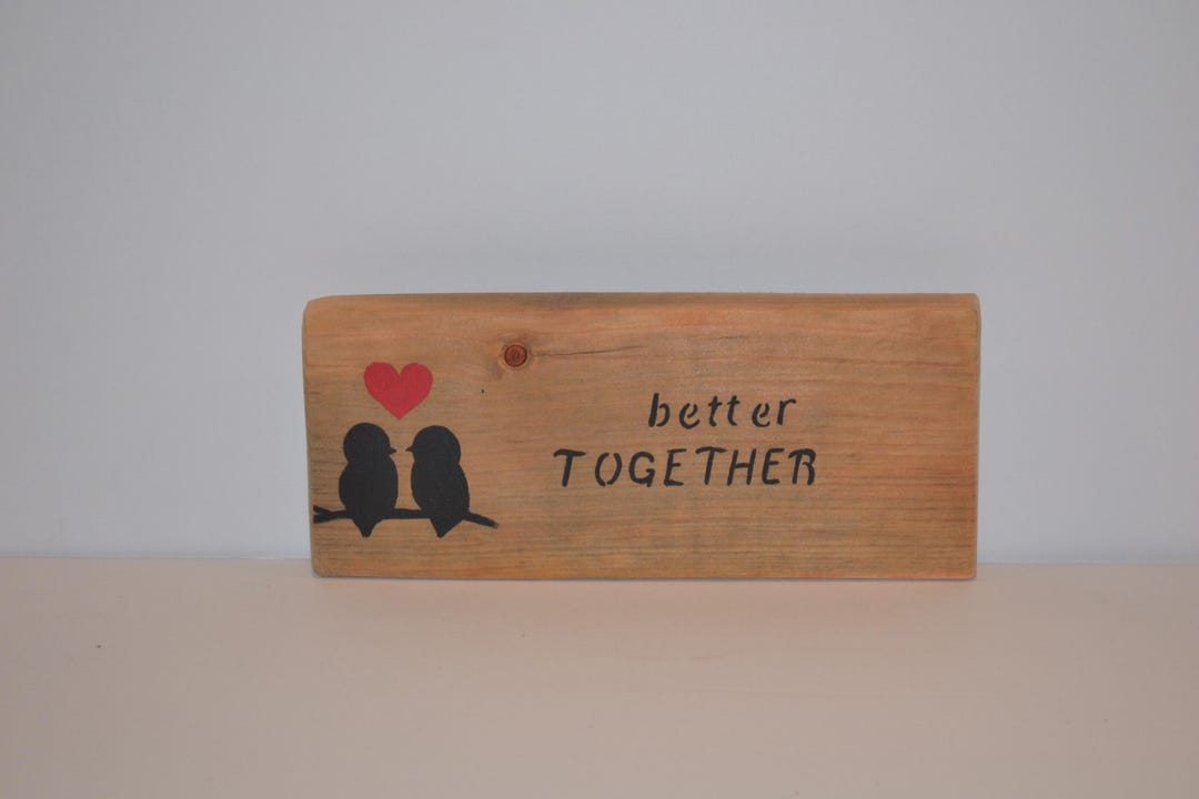 Better Together Love Birds Sign | Mini Rustic Sign | Personalized ...