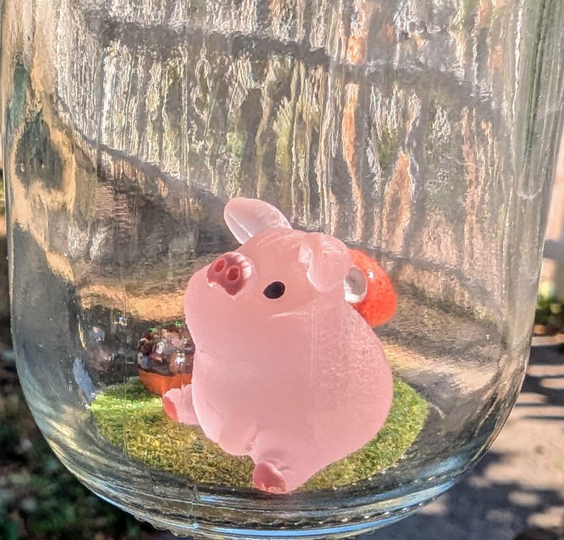 Pig Mini Pet | Miniature Desk Buddy | Pig in Tiny Jar | Cute Little ...