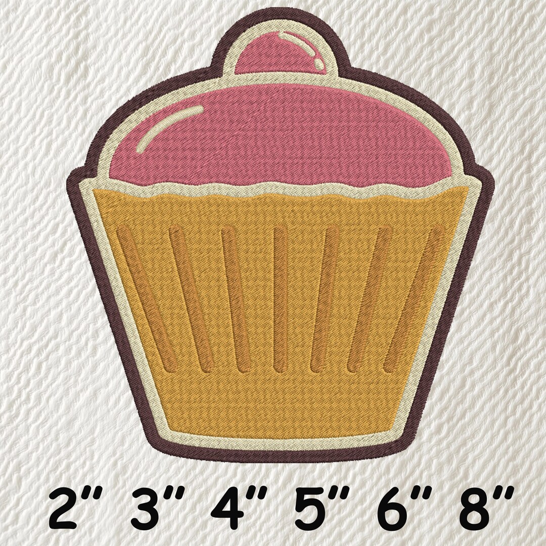 Cupcake Embroidery Design – Cute Applique Pattern – Machine Embroidery ...