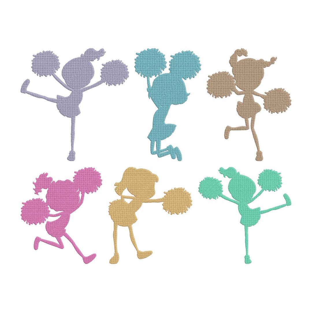 Cheer Girl Embroidery Design, Cheer Girl Machine Embroidery File, 6 ...