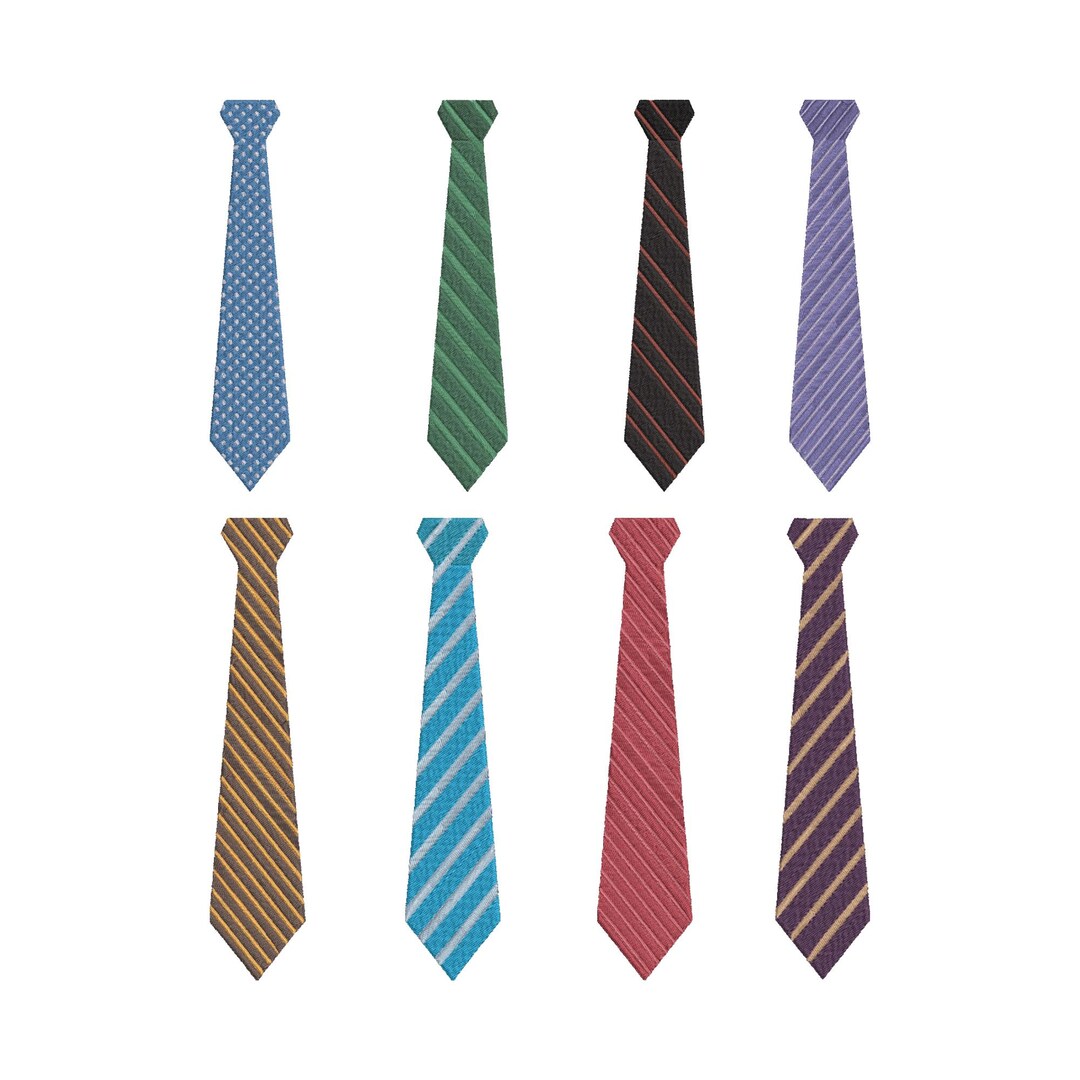 Necktie Embroidery Design, Classic Tie Machine Embroidery File, 8 ...