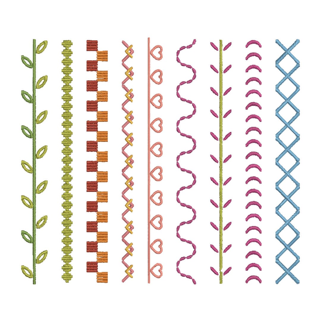 Decorative Line Border Line Design, Zigzag Heart Wave Geometric Trim ...