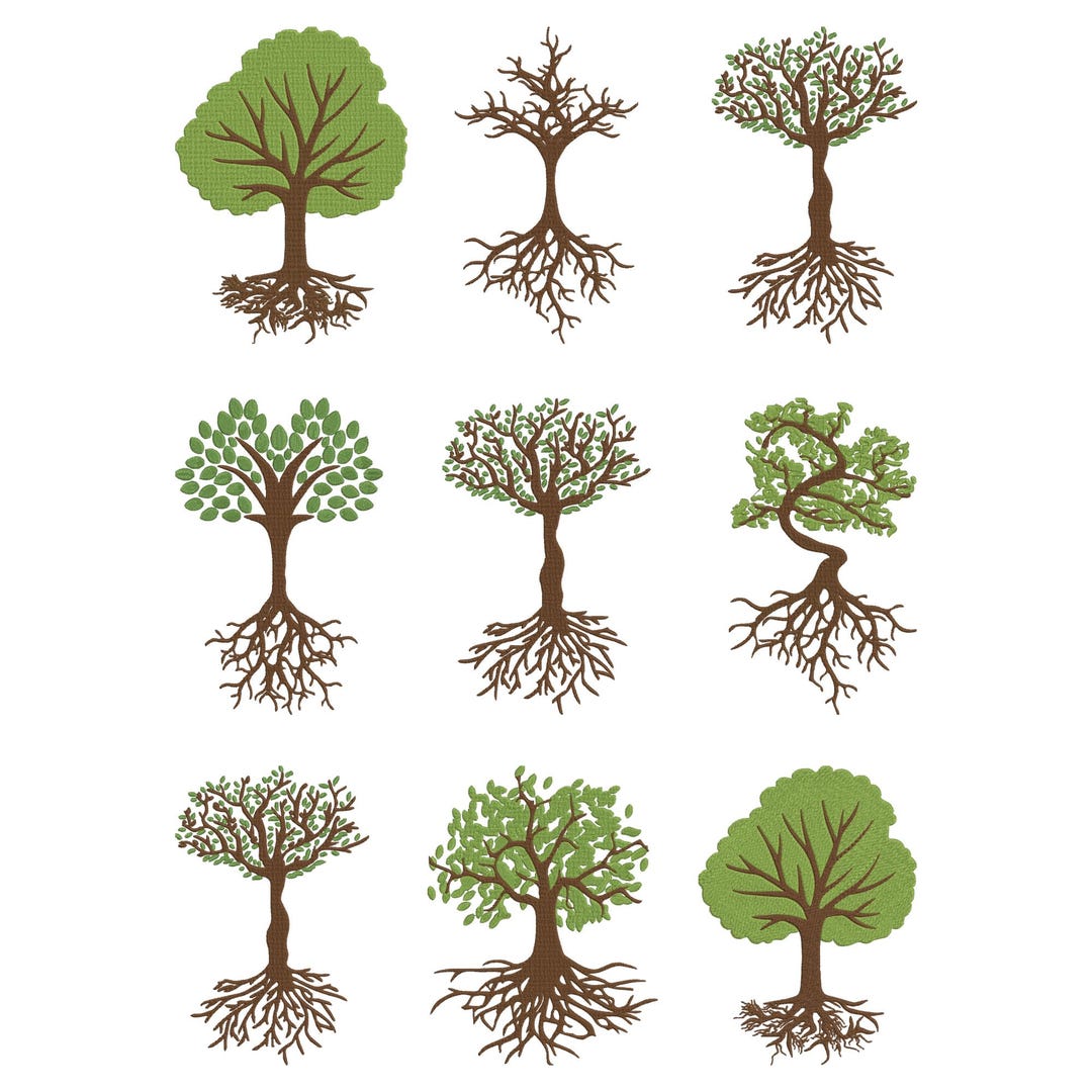 Tree Root Nature Embroidery Design, Nature Tree Life Machine Embroidery ...