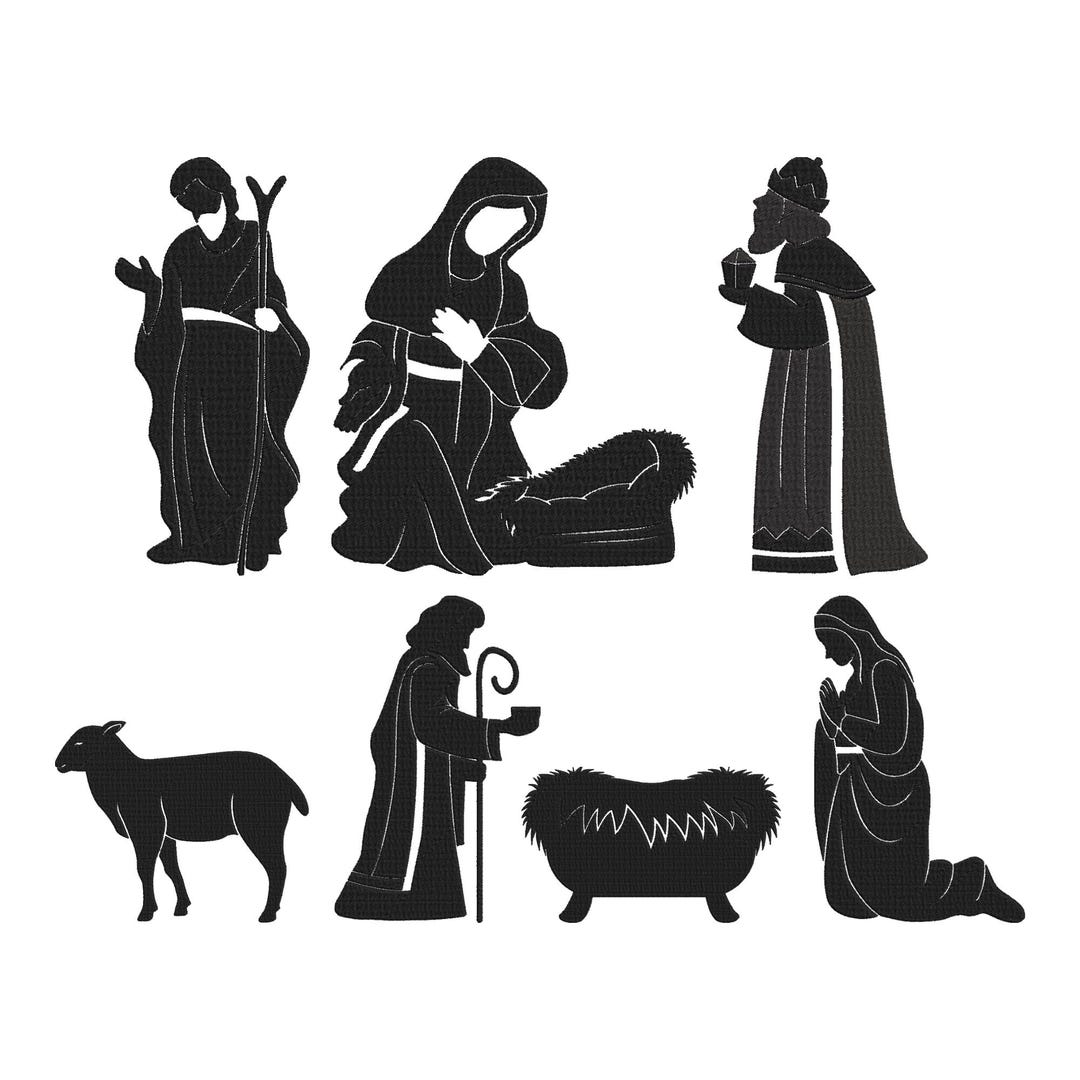 Christian Nativity Scene Machine Embroidery Design, Nativity Machine ...