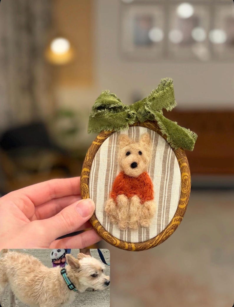 Custom Needle Felted Pet Ornament | Personalized Dog or Cat Keepsake ...