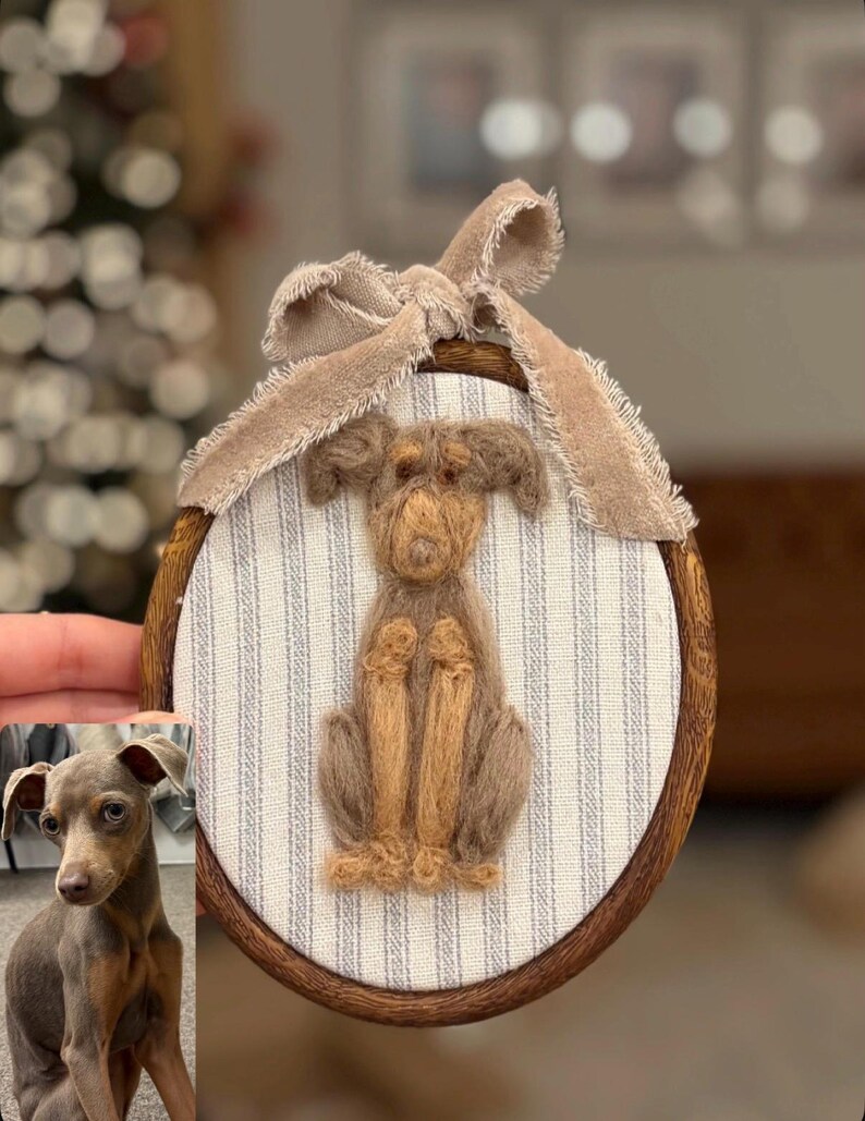 Custom Needle Felted Pet Ornament | Personalized Dog or Cat Keepsake ...