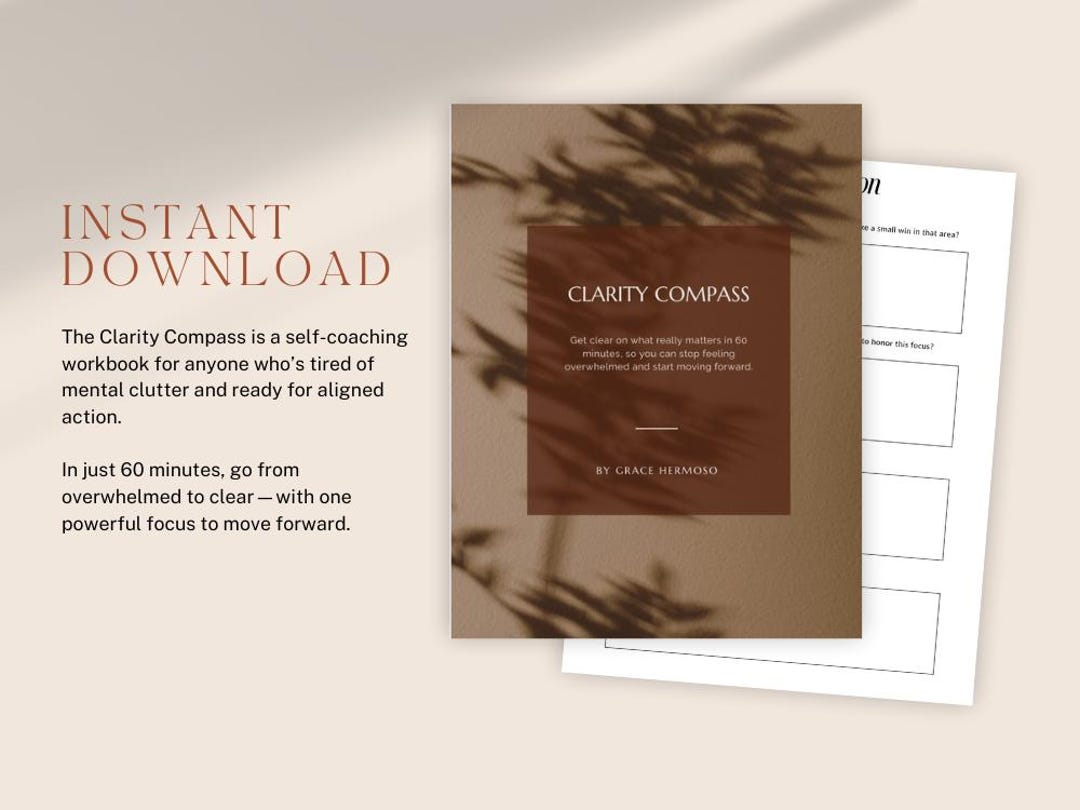 Clarity Compass - Self Coaching Workbook for Goals, Vision, and ...