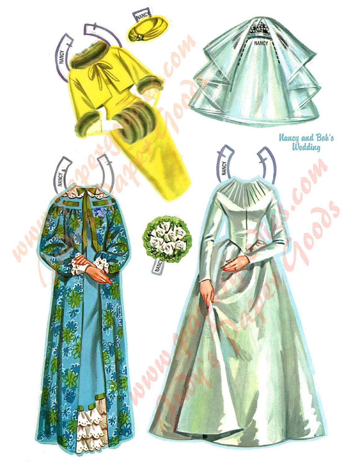 Nancy and Bob's Wedding Paper Dolls Prod. No. 947 - Etsy