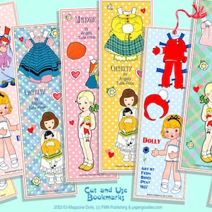 Eight Paperdoll Bookmarks to Cut and Use, Magazine Dolls, Item No.fmn ...