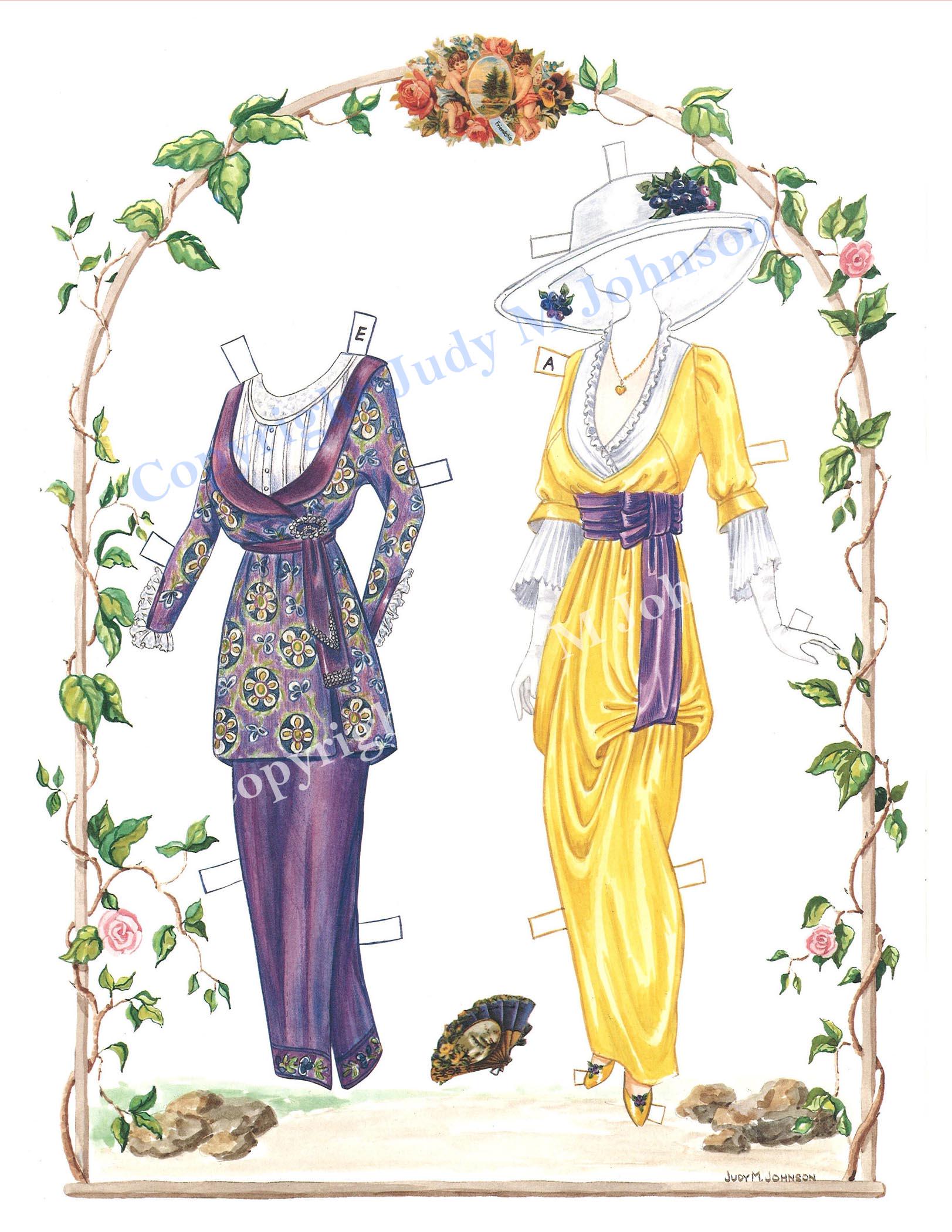 SISTERS, Paper Dolls of Early 1900s by Judy M Johnson, Reprint of 1991 ...