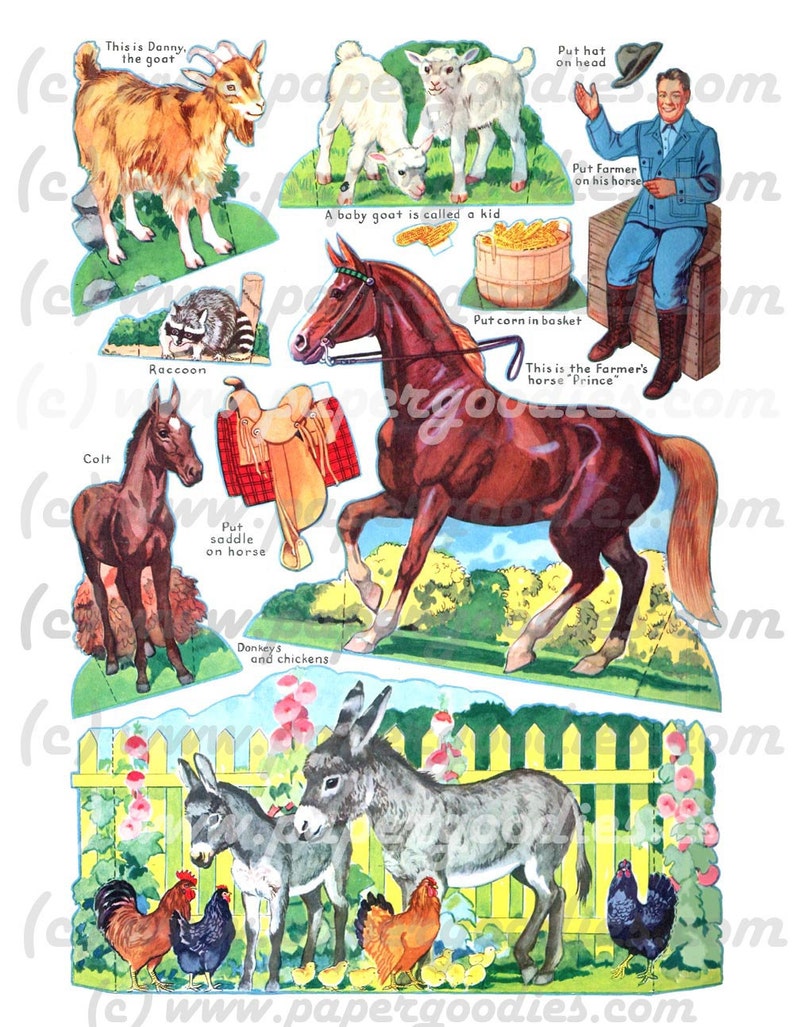 Big Farm Cut-out Play-book 1940 Restored. Item No FMN-2073 FREE U.S ...