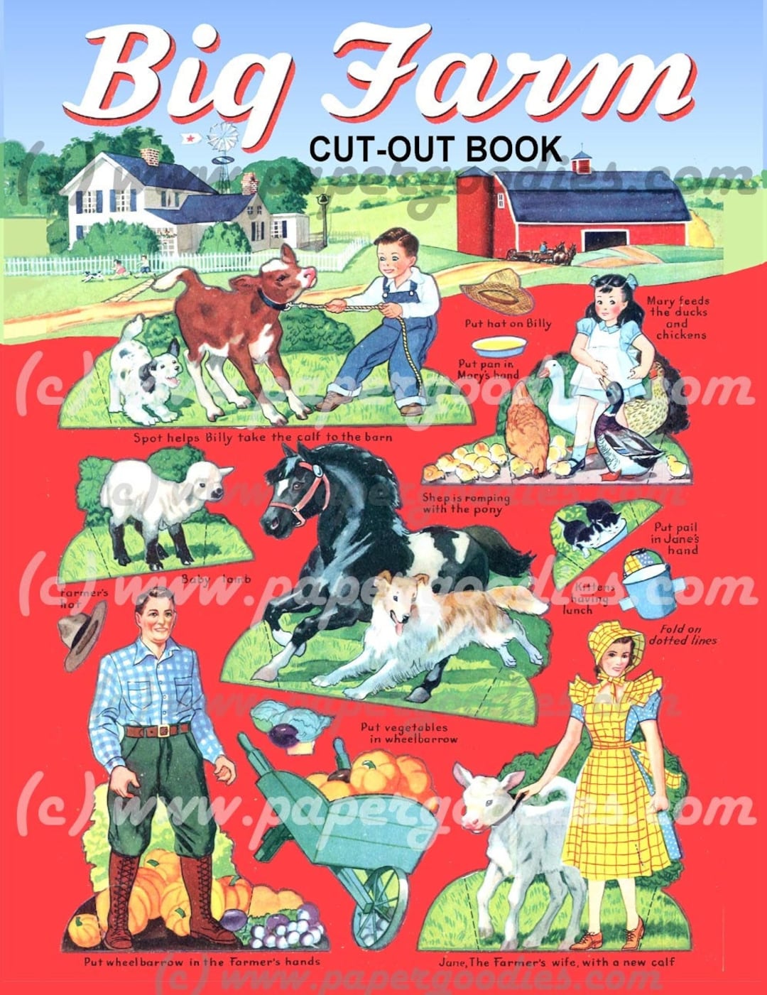 Big Farm Cut-out Play-book 1940 Restored. Item No FMN-2073 - Etsy