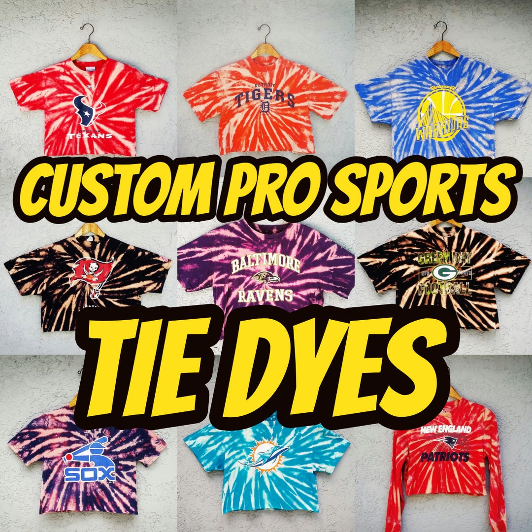 Custom Pro Sports Team Bleach Tie Dye Crop Top or Graphic Tee - Choose ...