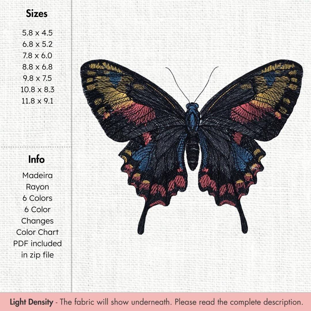Butterfly Embroidery Design Ornate Butterfly Machine Embroidery File ...