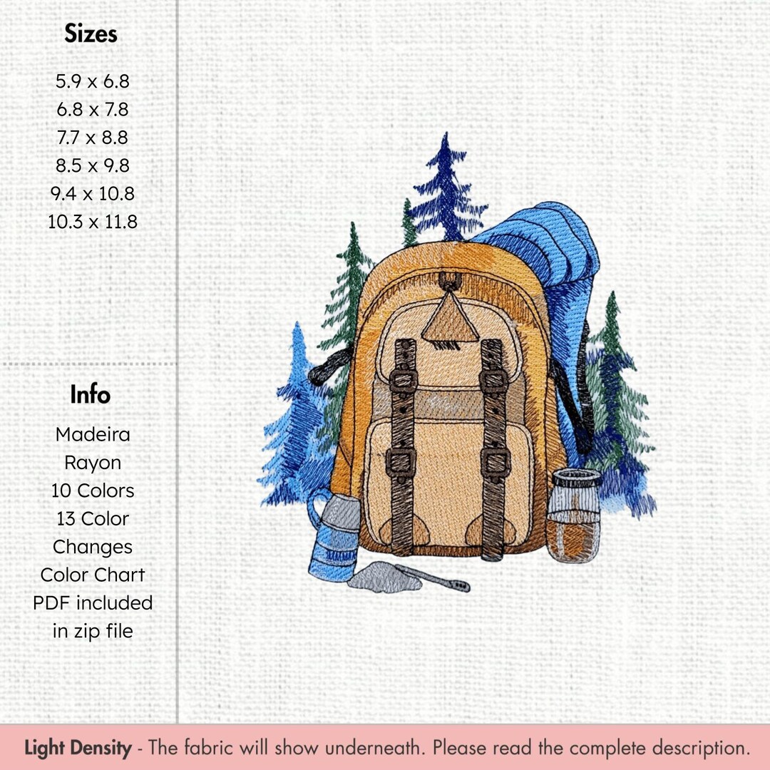 Cozy Camp Scene Embroidery Design Camping Scene Machine Embroidery ...