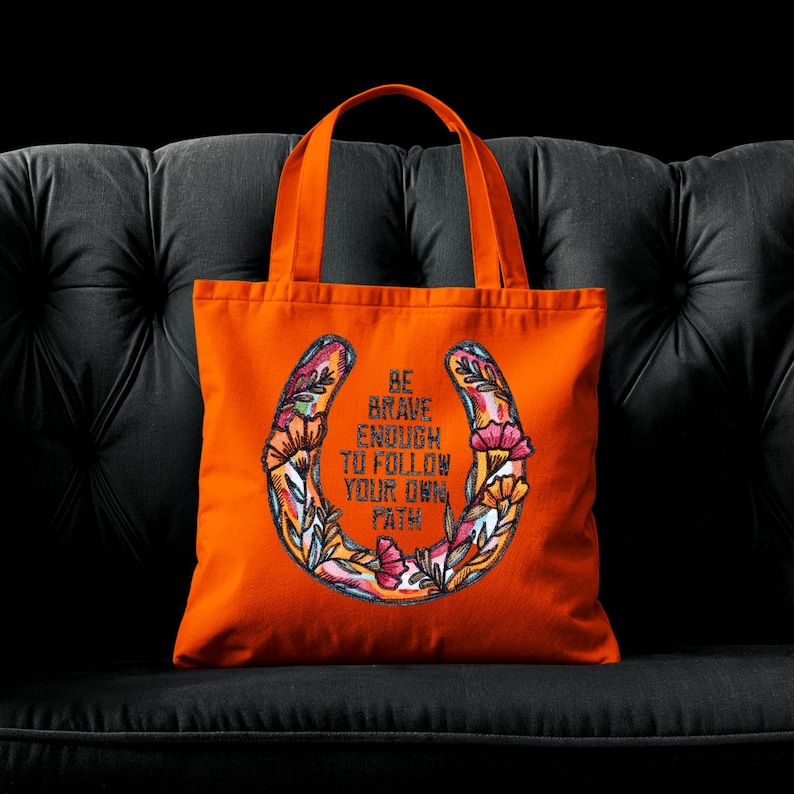 Be Brave Enough Quote Embroidery Design Horseshoe Machine Embroidery ...