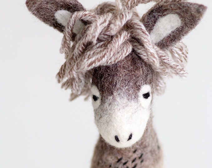 Danny - Organic Toy, Small Felt Donkey, Felt Toy, Undyed Wool ...