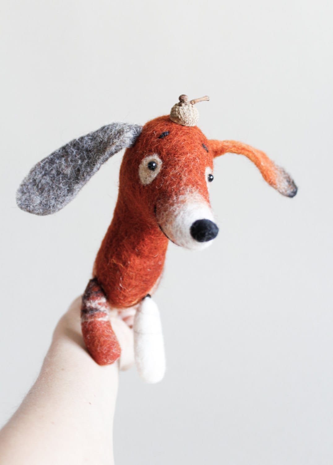 Felt Dachshund - Branko, Felt Dog Art Puppet Stuffed Animals Felted Toy ...