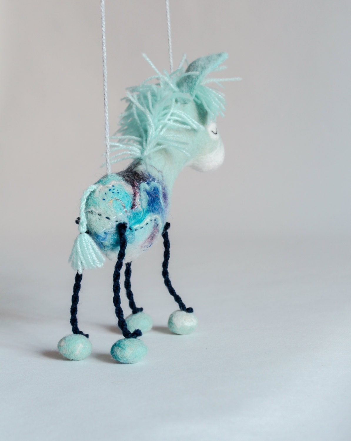 Felted Donkey Jansen. Small Felted Toy Felt Animals Felt - Etsy