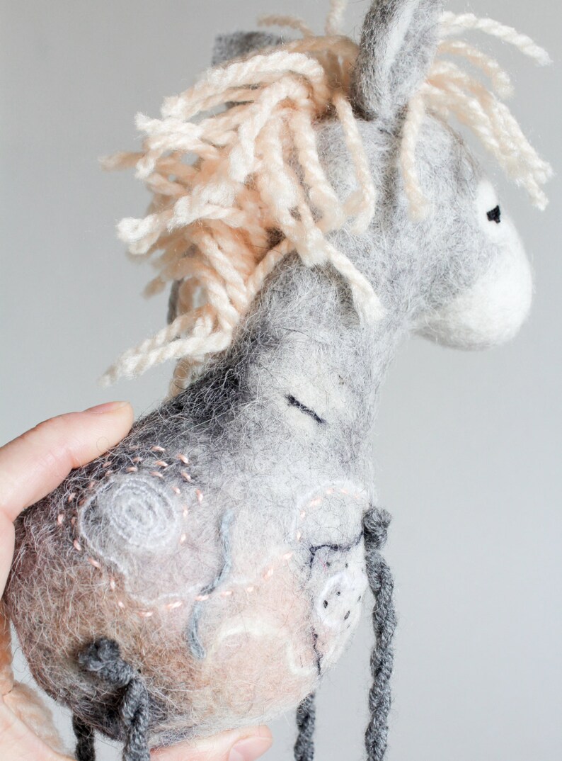 Felt Toy Donkey Lena . Gift for Kids Felted Toys | Etsy