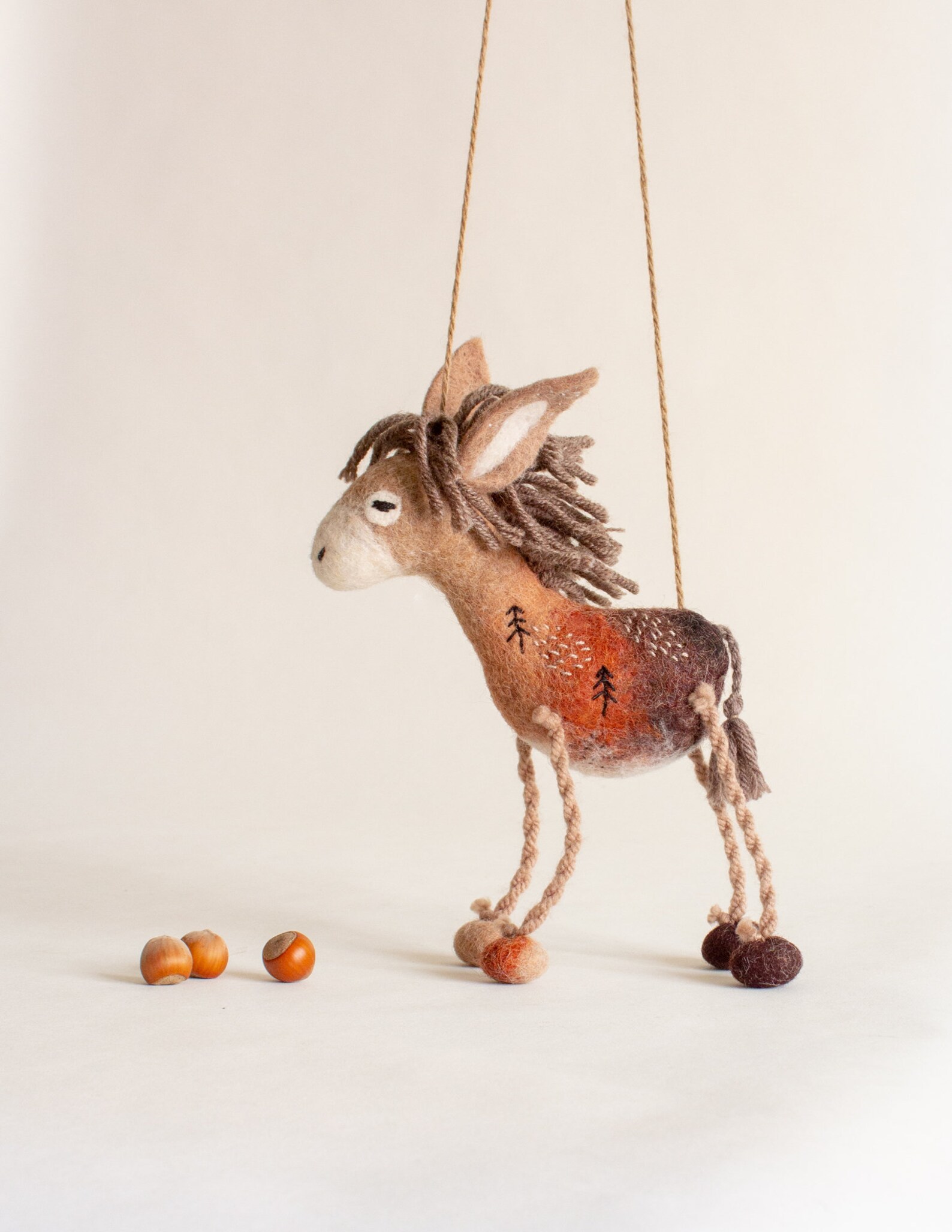 Felt Donkey Runner Felt Toy Handmade Felt Animals Puppet - Etsy