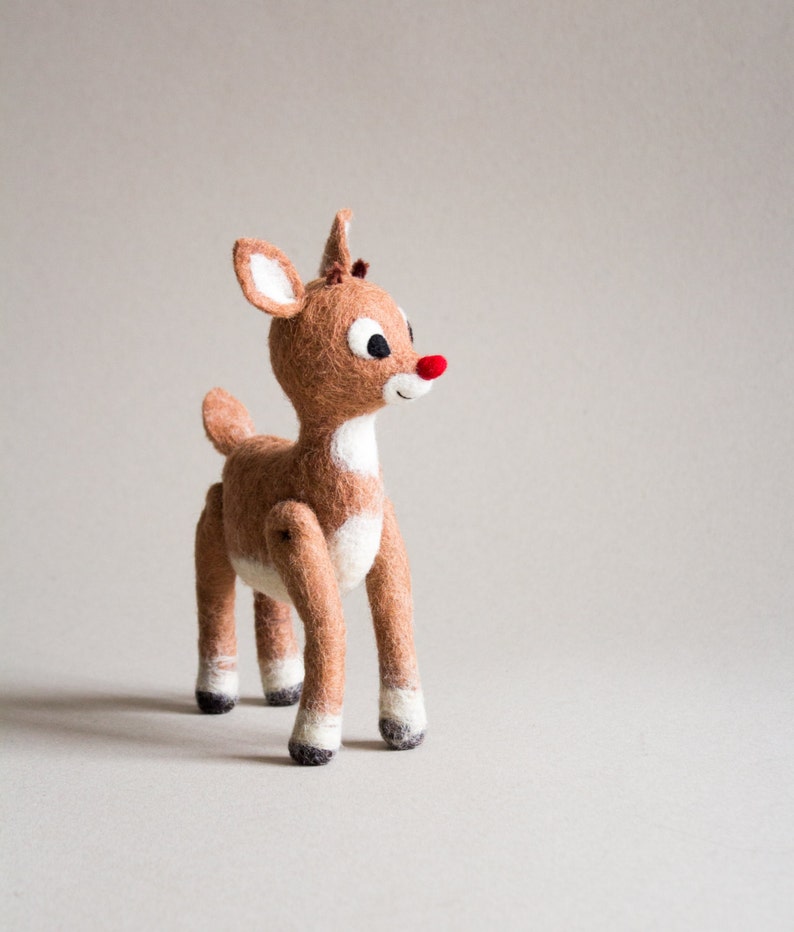 Rudolph the Red-nosed Reindeer. Christmas Gift. Art Toy. Standing Deer ...