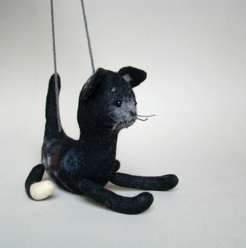 Felt Cat Felix. Art Puppet Felted Toy Halloween Gift - Etsy Canada