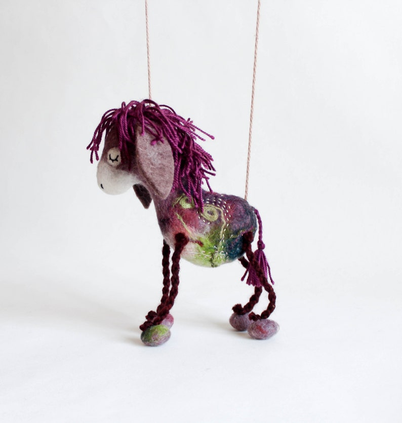 Felt Donkey Bertha. Art Toy. Felted Toy Felt Animals Mothers - Etsy