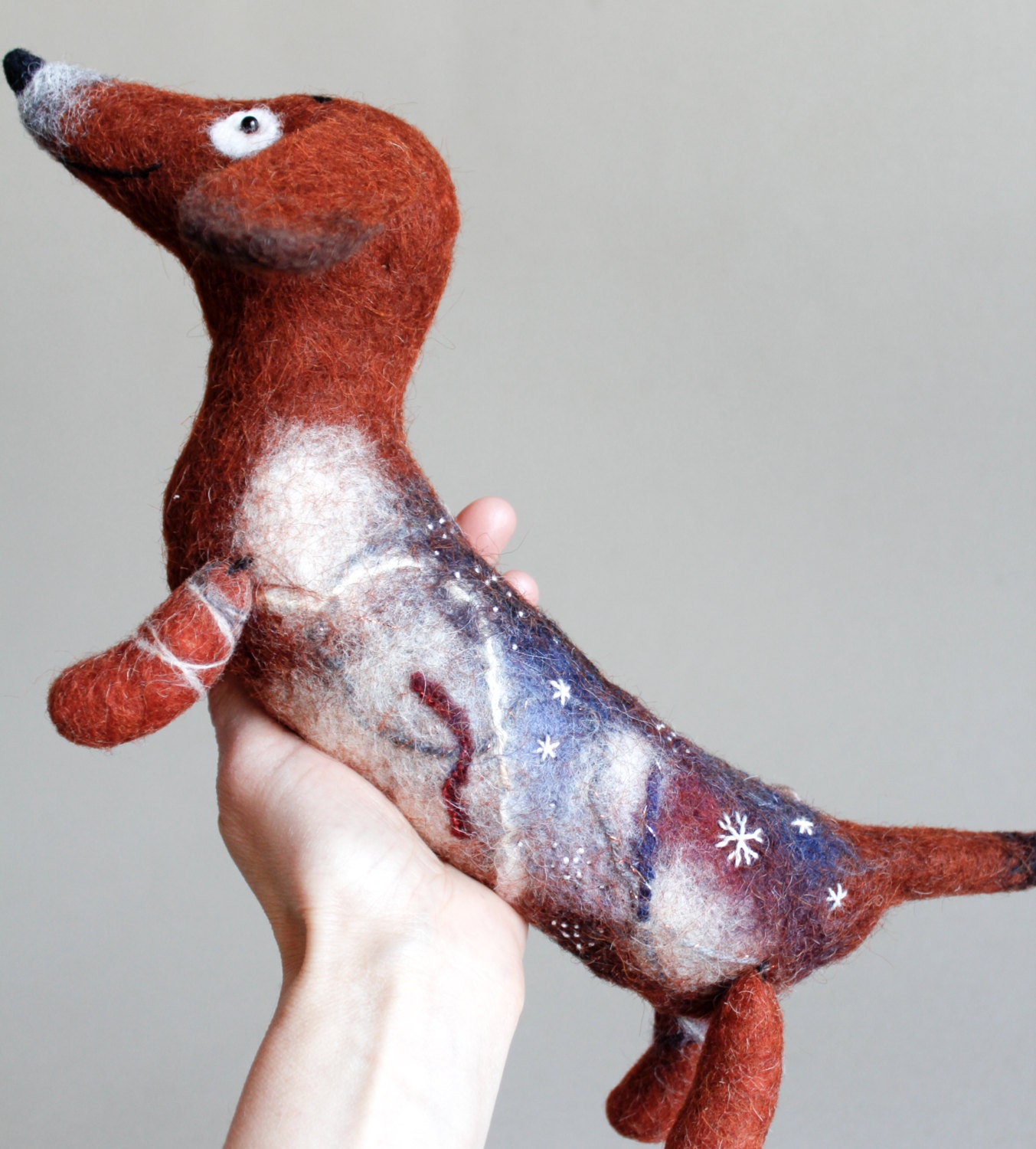 Soft Toy Dachshund Napa Felted Toy Gift for Kids Puppet - Etsy
